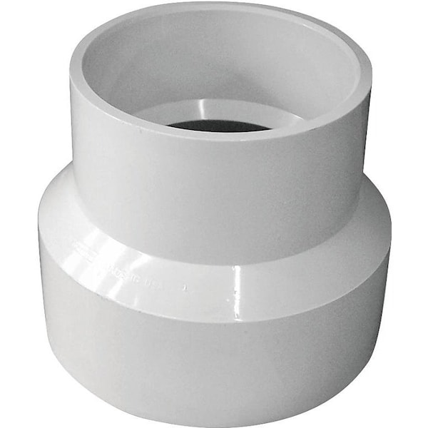 Genova IPEX Reducing Coupling, 4 x 3 in, Hub, PVC, White, SCH 40 Schedule 193026 | Zoro